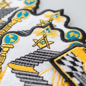 Masonic Ladder Patch, Embroidered Mason Emblem, Freemason Symbol, Iron ...