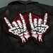 Rock on Hands Large Patch, Horns up Skeleton Hands, Biker's Embroidered ...