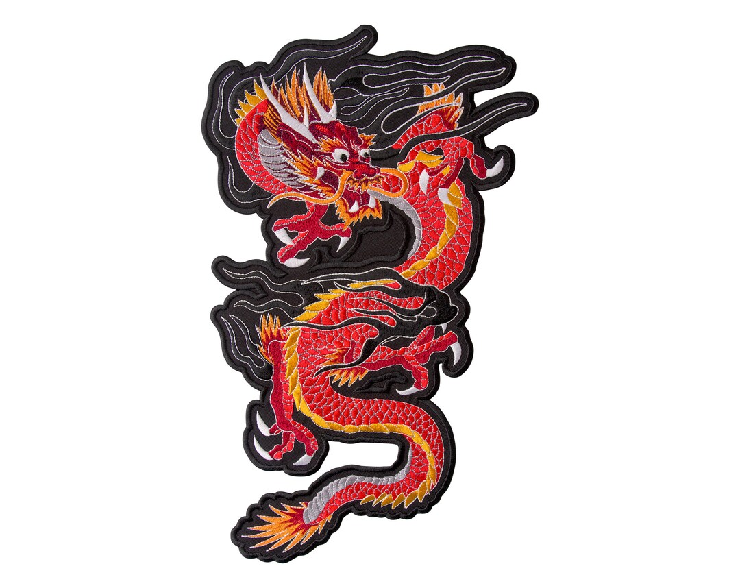 Red Dragon Back Patch, Mystic Fantasy Large Emblem for Cosplay Costume ...