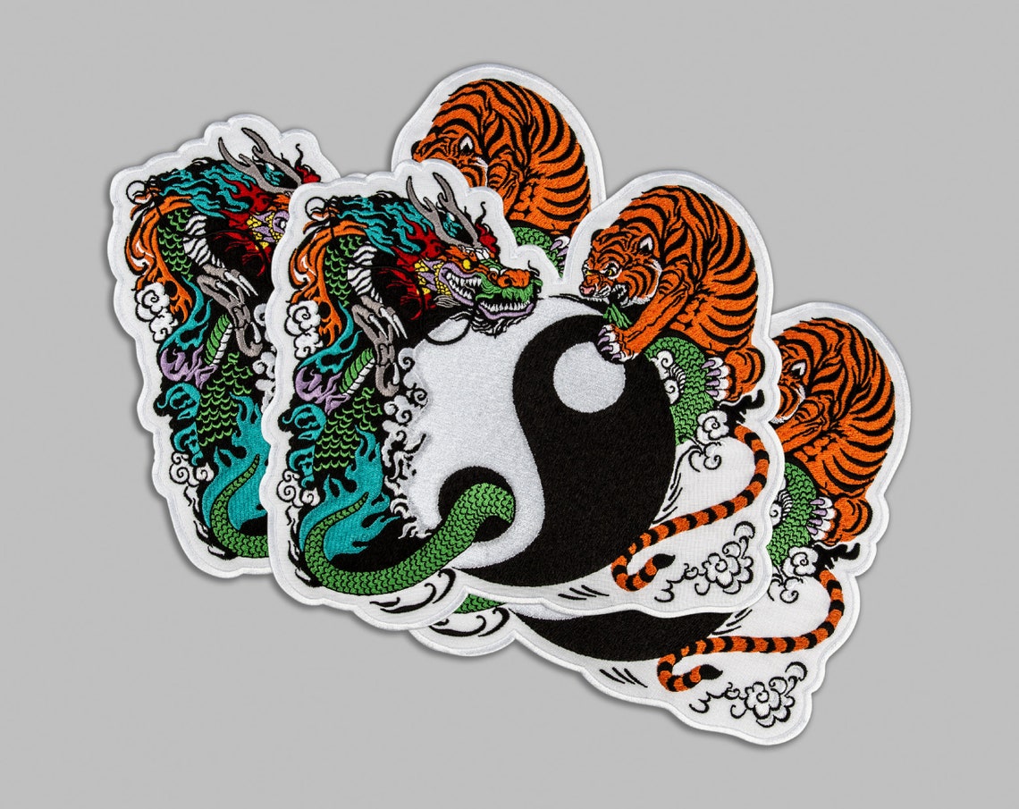Tiger and Dragon Large Patch Fantasy Yin Yang Peace Symbol | Etsy