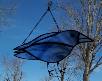 Stained Glass Raven - Etsy