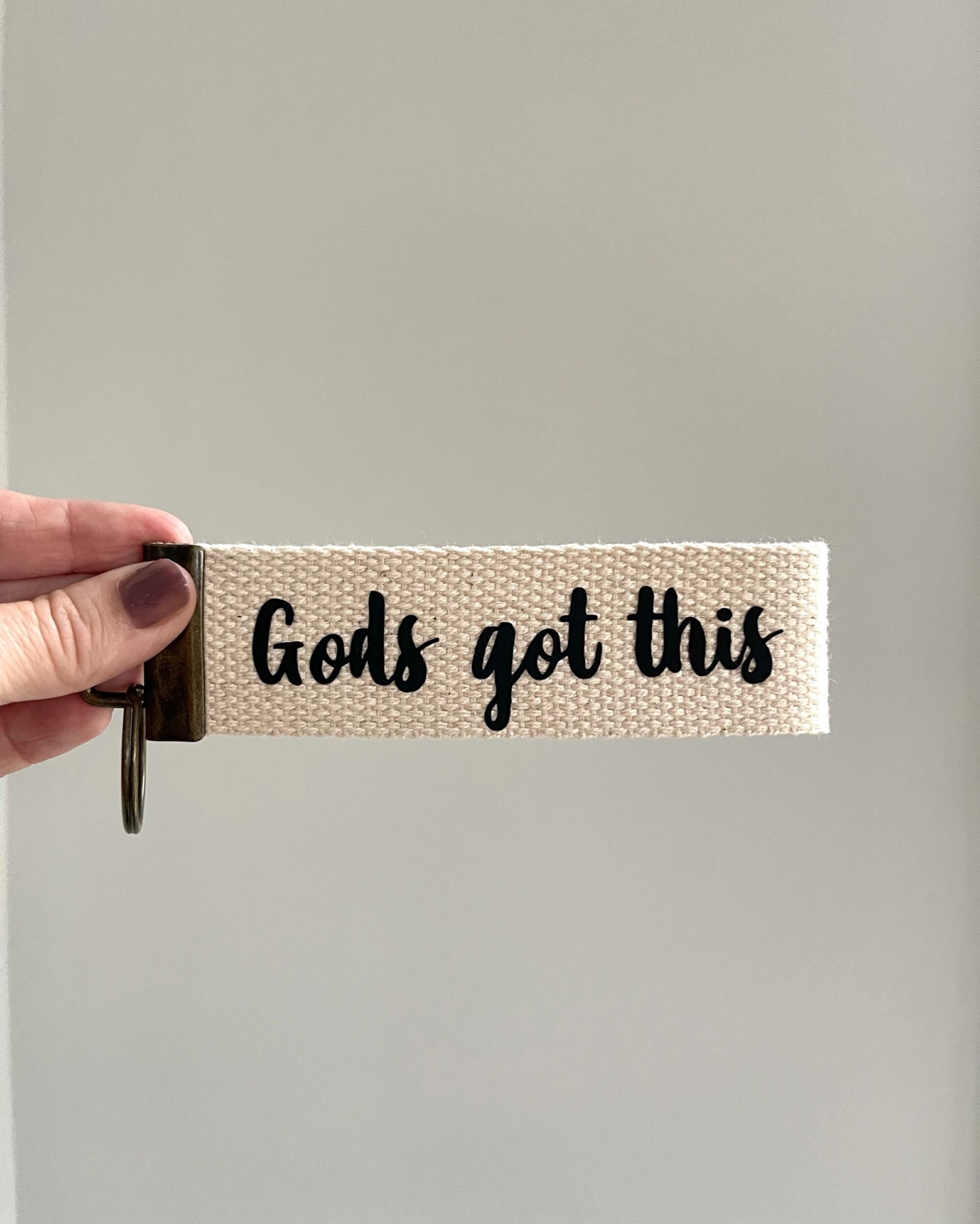 GODS GOT THIS Key Chain, Encouraging Key Chain, Canvas Key Wristlet ...