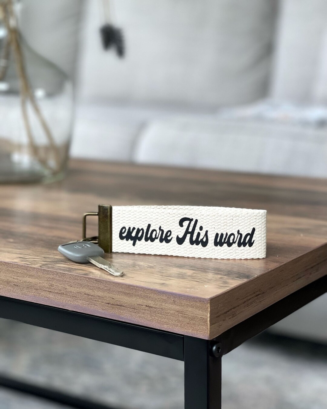 EXPLORE HIS WORD Key Chain, Encouraging Key Chain, Canvas Key Wristlet ...