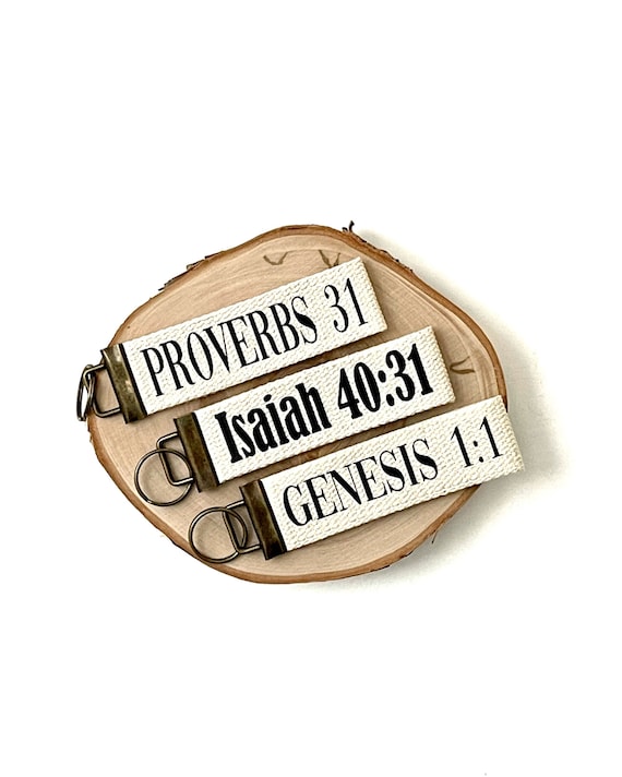 CUSTOME BIBLE VERSE Keychain Encouraging Keychain Canvas Key | Etsy