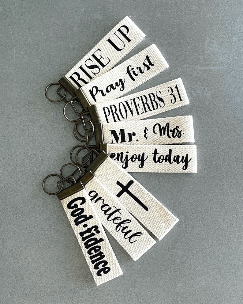 CROSS Keychain, Encouraging Keychain, Canvas Key Wristlet, Key Fob ...