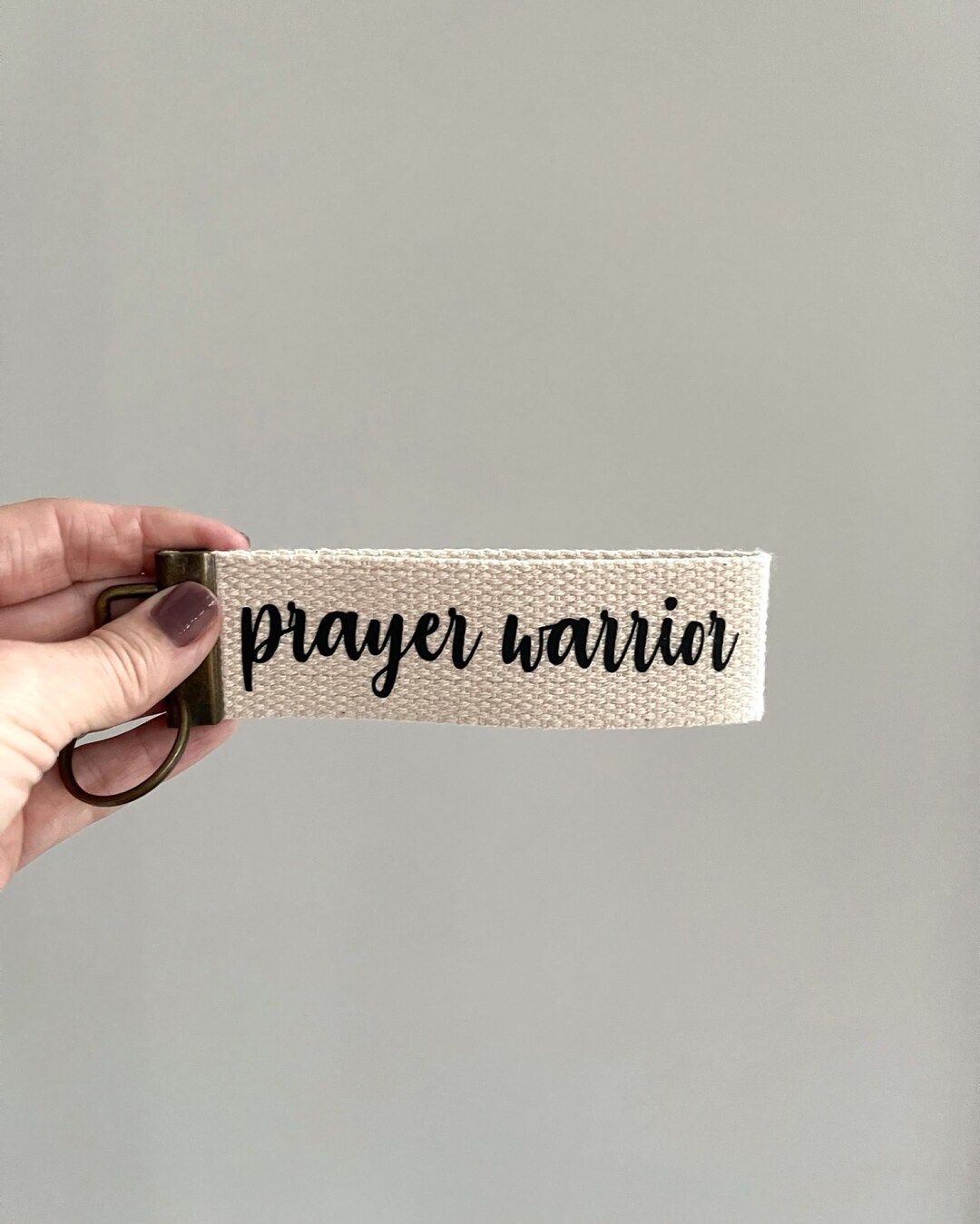 PRAYER WARRIOR Keychain, Encouraging Keychain, Canvas Key Wristlet, Key ...