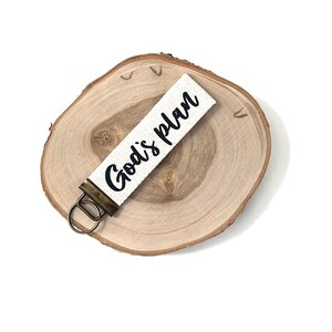 GOD'S PLAN Keychain, Encouraging Keychain, Canvas Key Wristlet, Key Fob ...