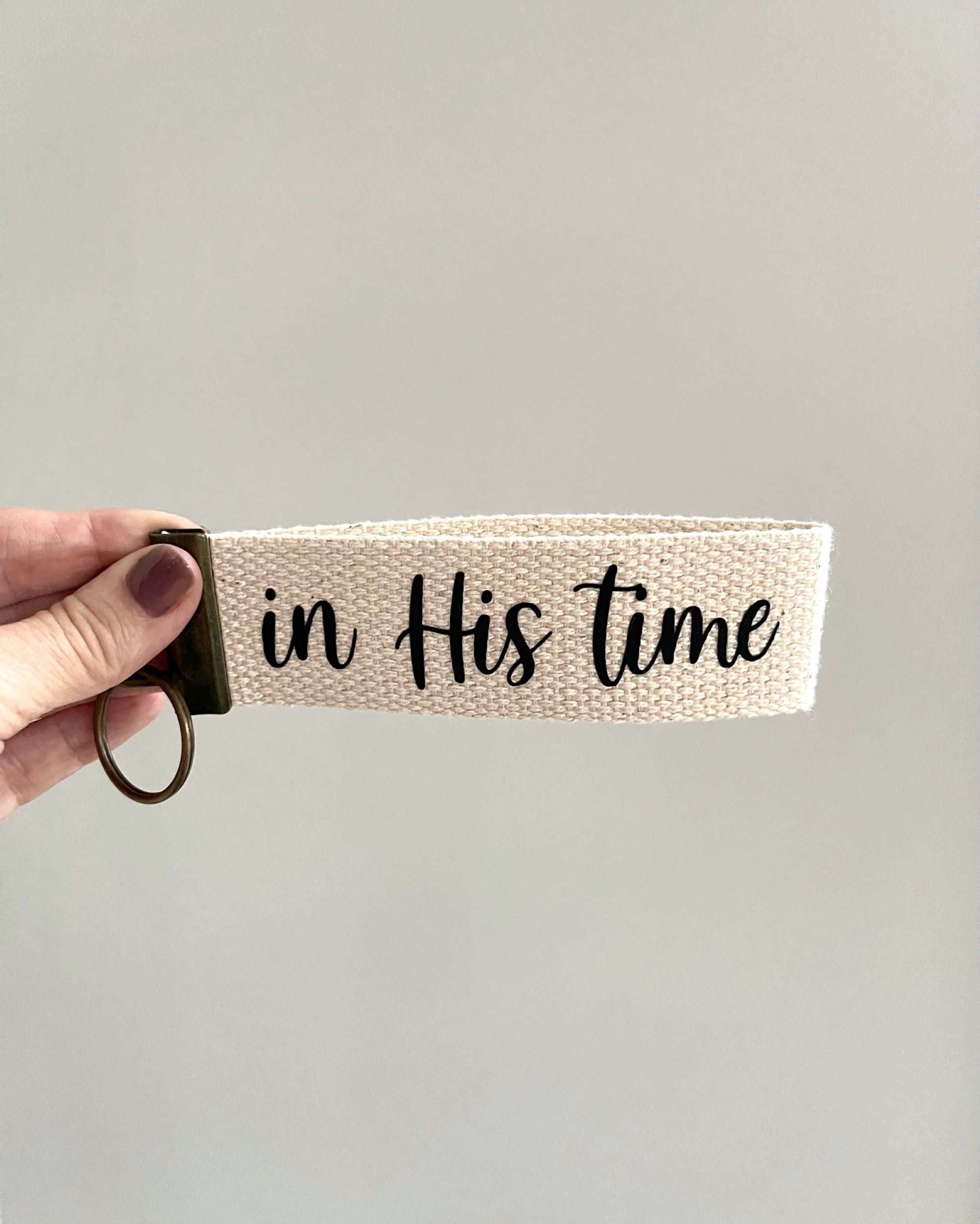 IN HIS TIME Key Chain Encouraging Key Chain Canvas Key - Etsy