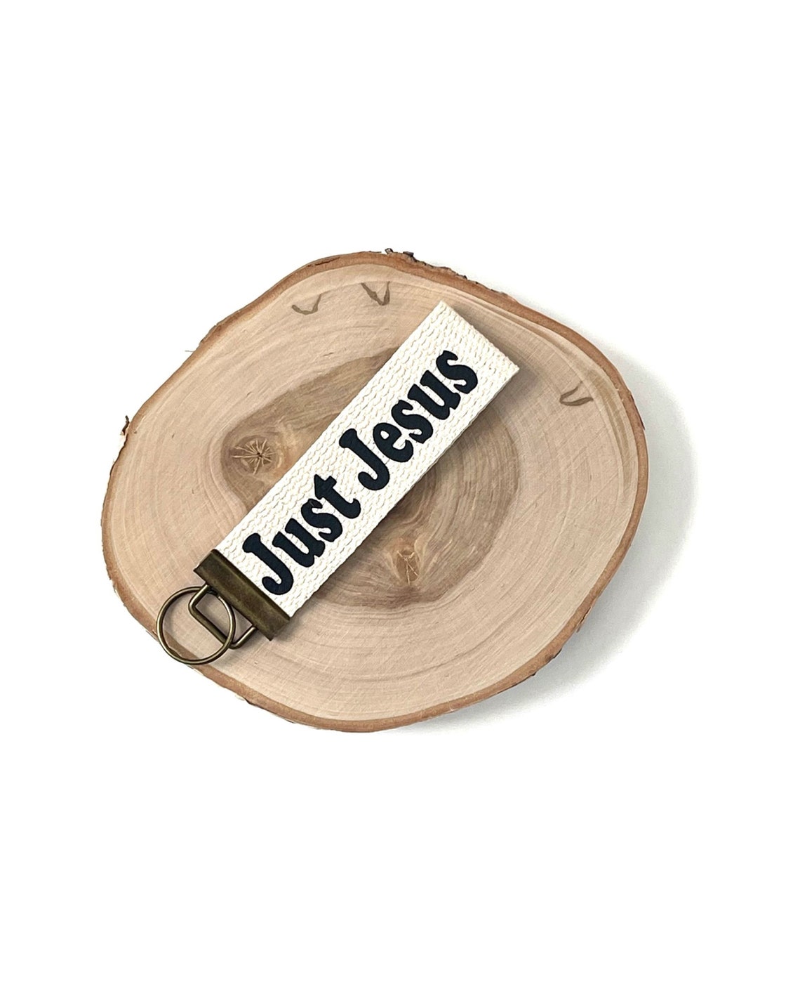 JUST JESUS Keychain Encouraging Keychain Canvas Key - Etsy