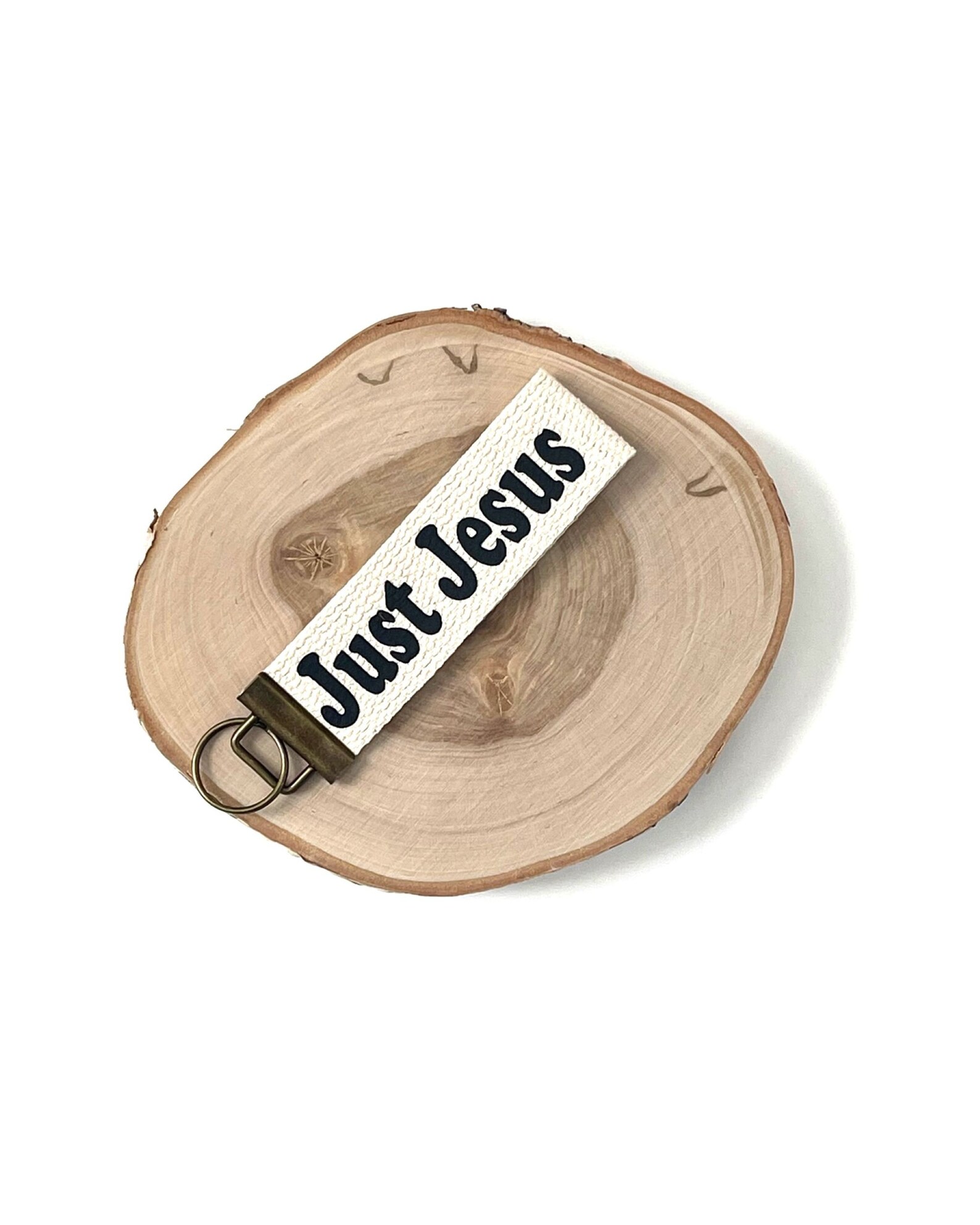 JUST JESUS Keychain Encouraging Keychain Canvas Key - Etsy