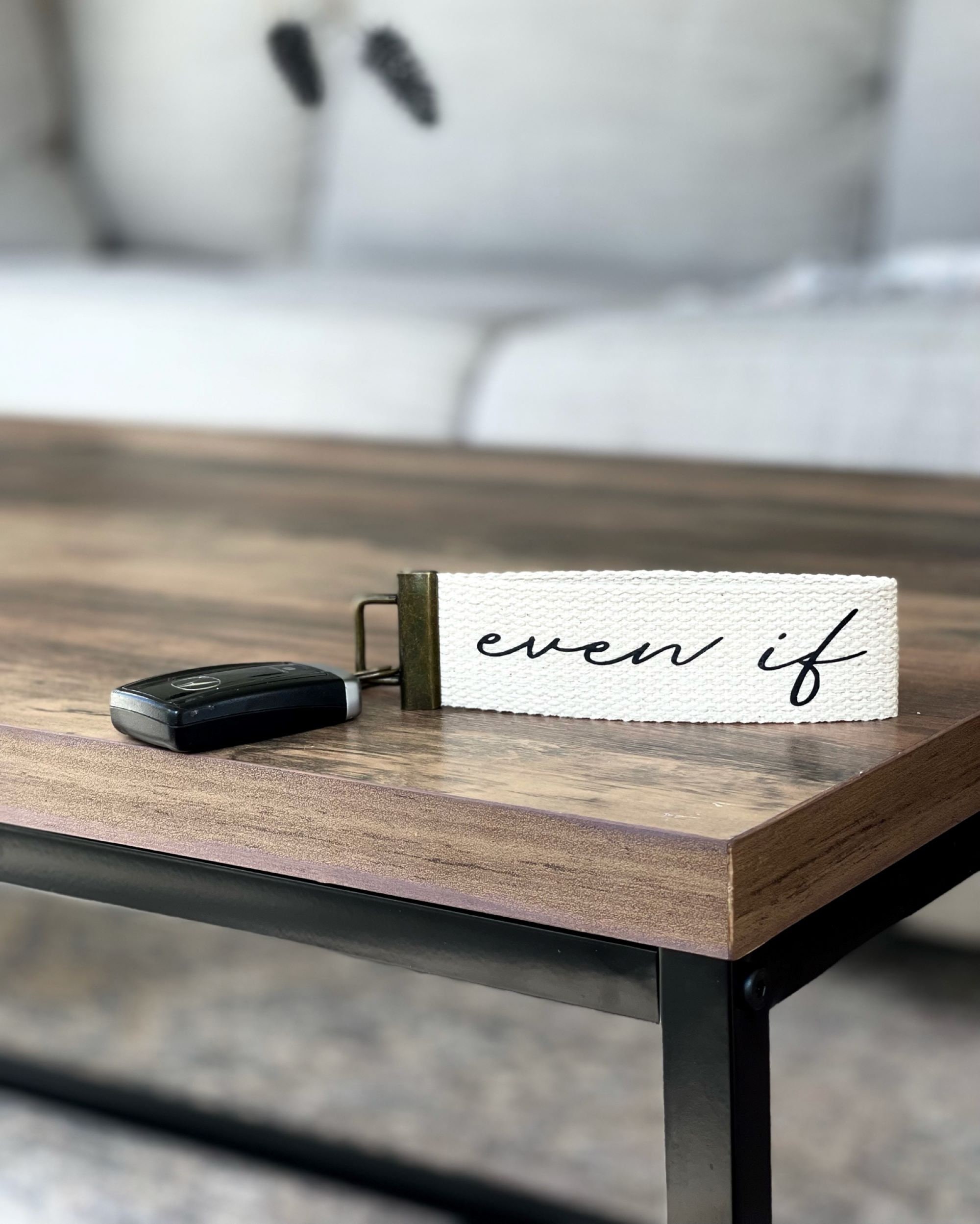 EVEN IF Key Chain Encouraging Key Chain Canvas Key Wristlet | Etsy