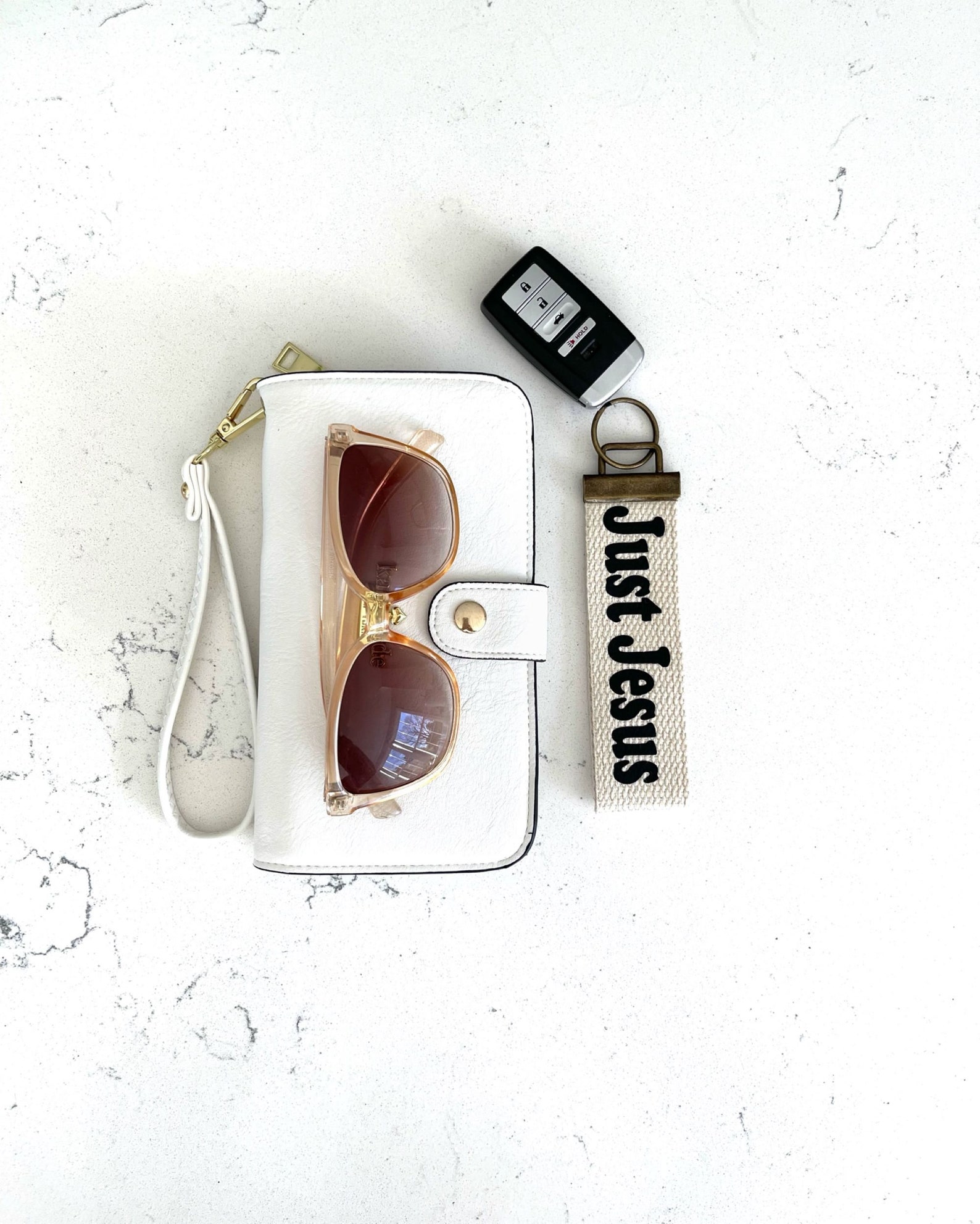 JUST JESUS Keychain Encouraging Keychain Canvas Key - Etsy