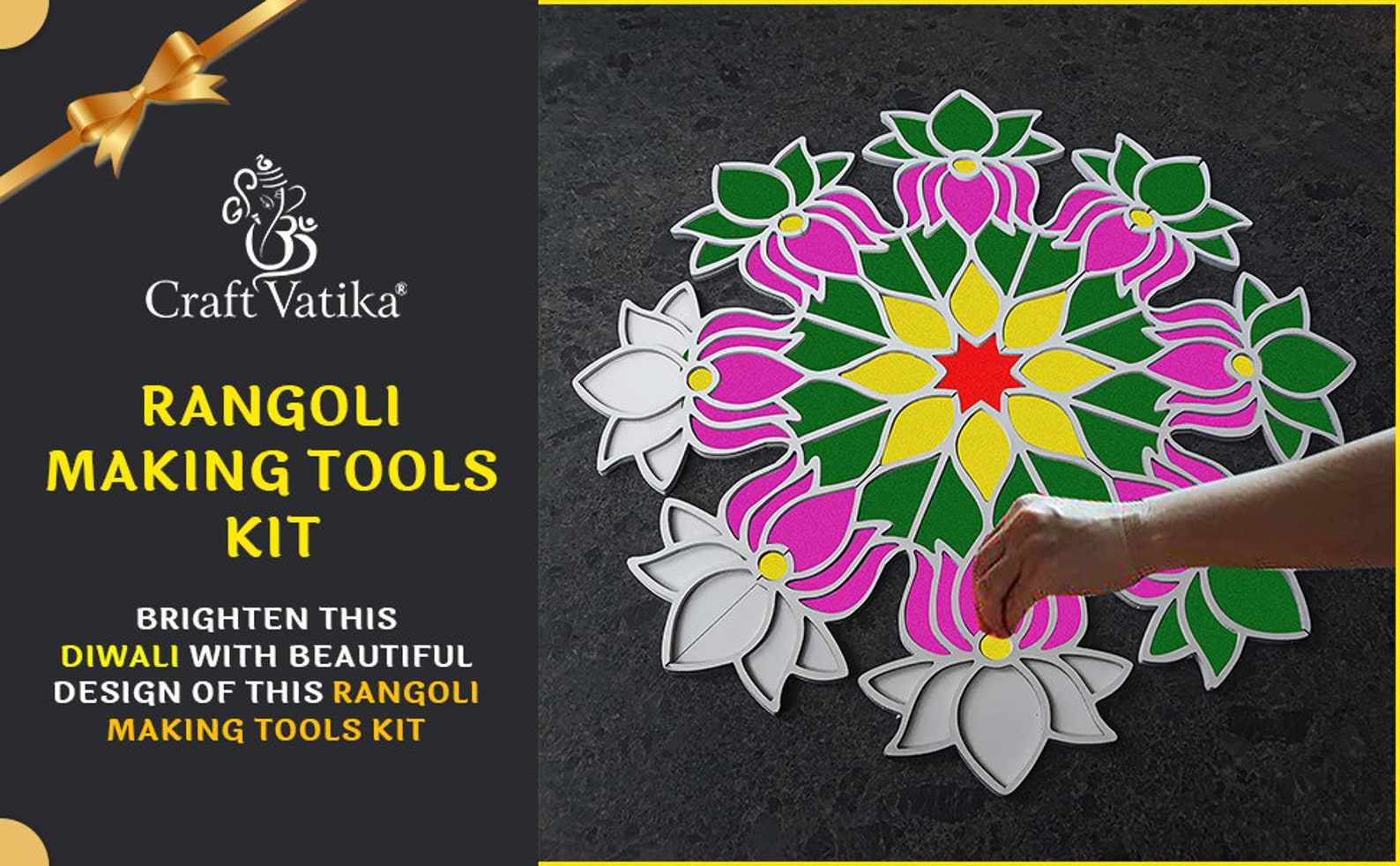 Diwali Decoration Reusable Rangoli Mat, Rangoli Kit, Rangoli ...