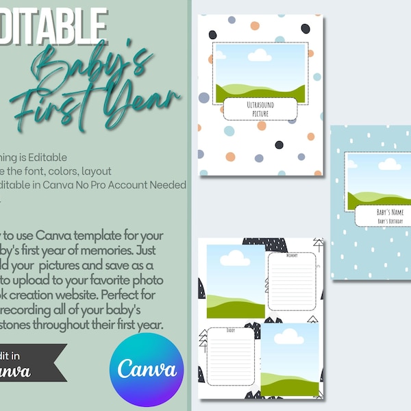 Baby Album Template - Etsy