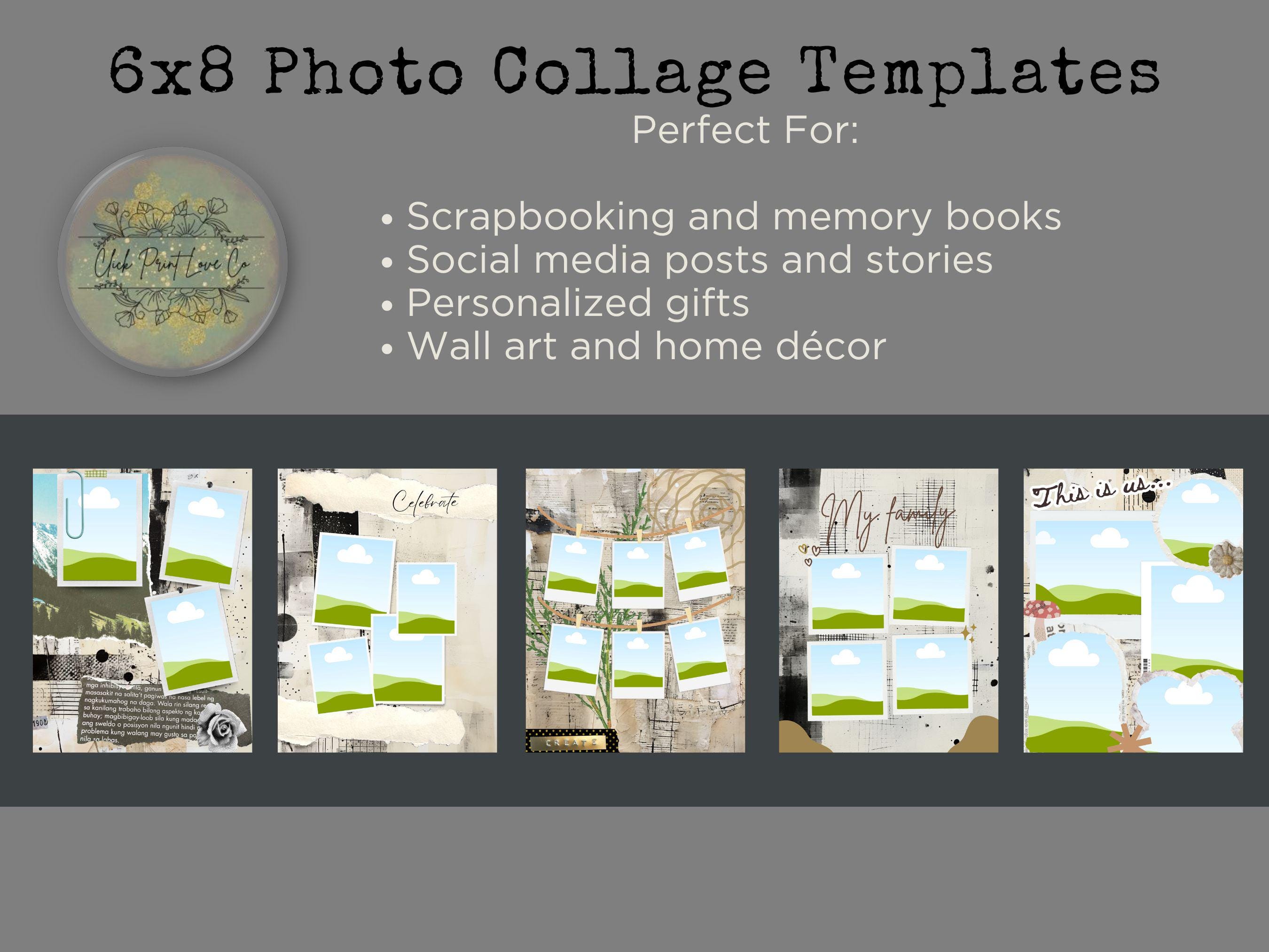 25-page 6x8 Photo Collage Templates Editable in Canva | DIY ...