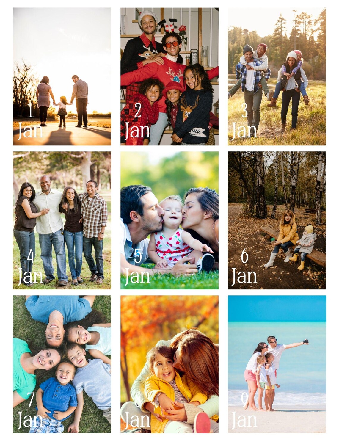 Photo Calendar Template 2025, Daily Photo Calendar, Editable Photo ...