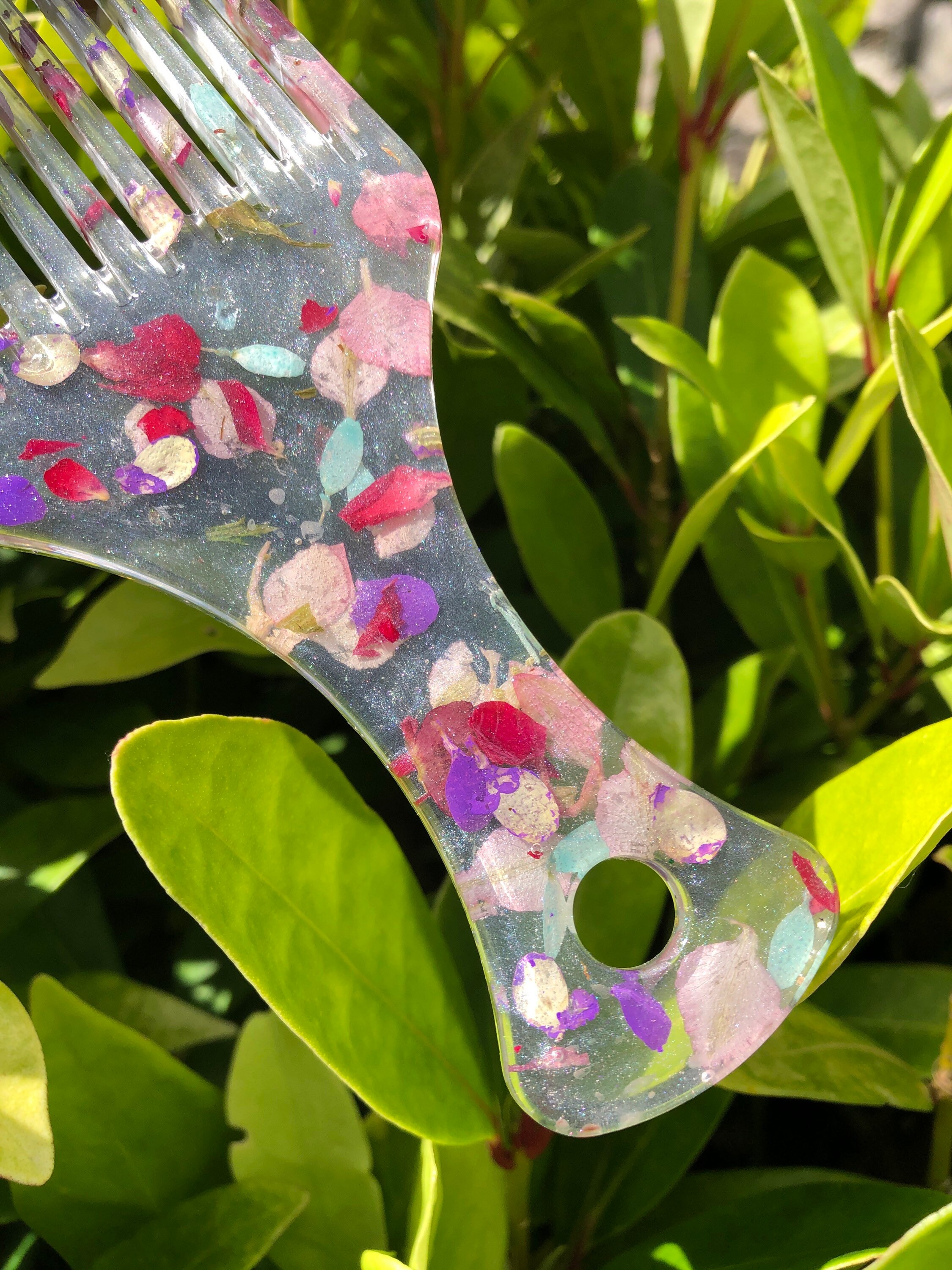 Petal comb beautiful clear handmade resin comb | Etsy