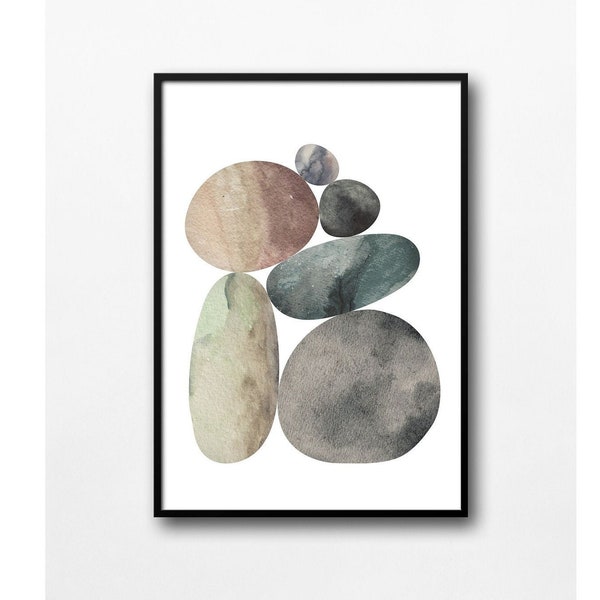 Watercolor Rock Cairn - Etsy