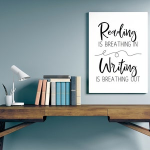 Reading is Breathing in Writing is Breathing Out Quote Poster ...