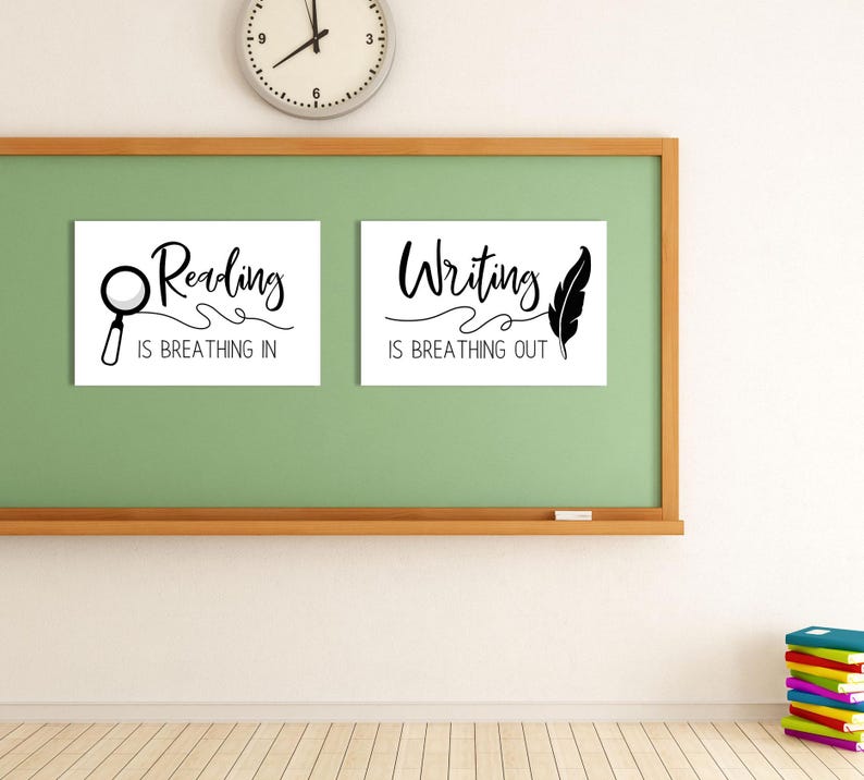 Reading is Breathing in - Writing is Breathing Out Quote Set ...