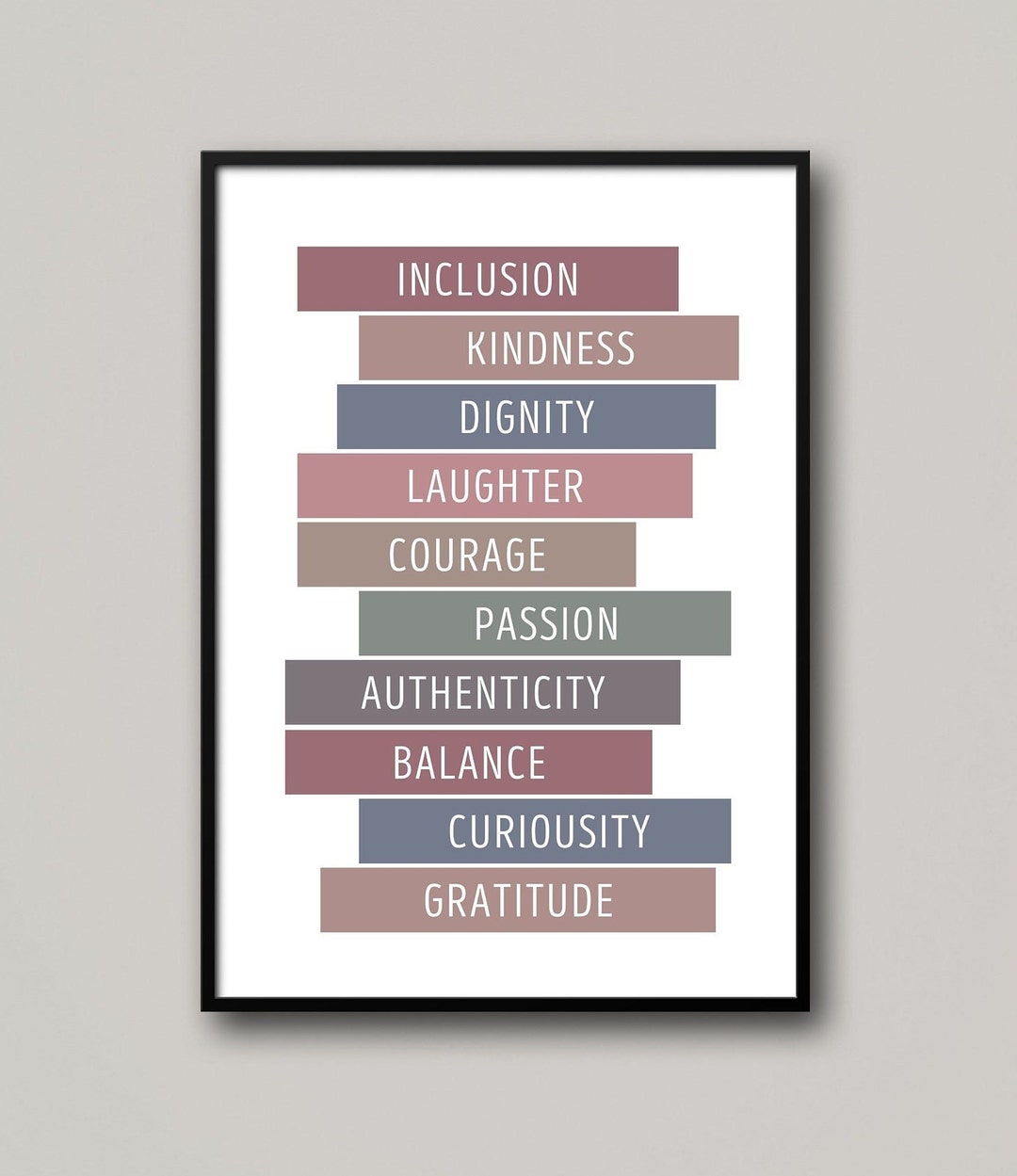 Classroom Values Book Stack Poster, Boho Aesthetic Colors, Kind ...