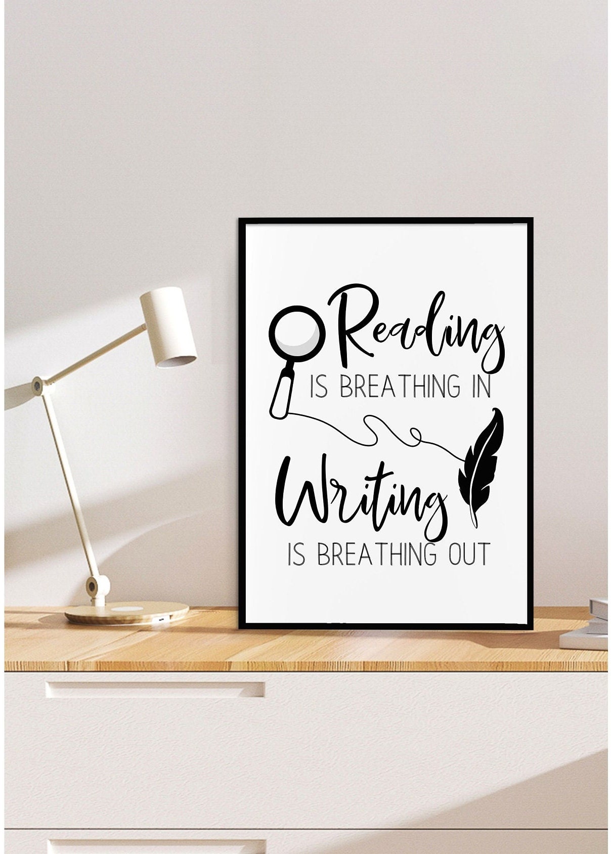 Reading is Breathing in Writing is Breathing Out Quote Poster ...