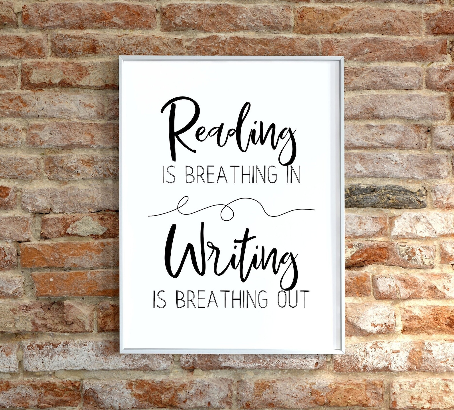 Reading is Breathing in Writing is Breathing Out Quote Poster ...