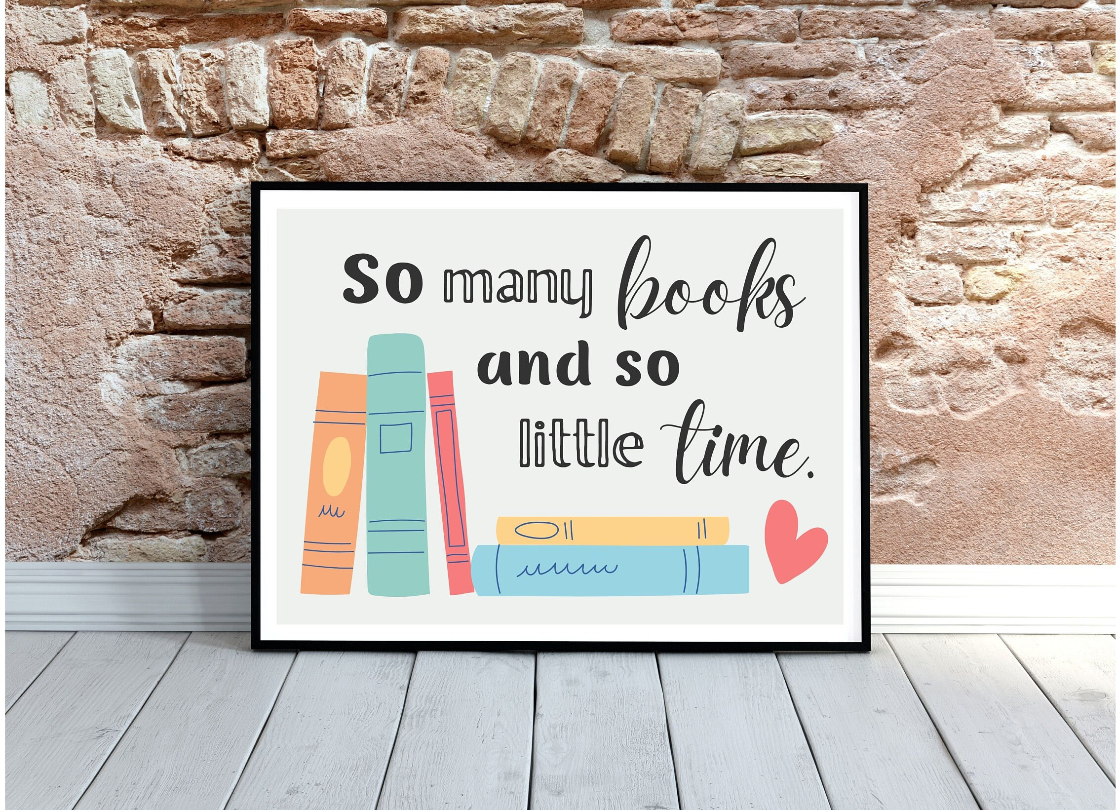 So Many Books so Little Time Quote Reading Poster, Boho Classroom Books ...