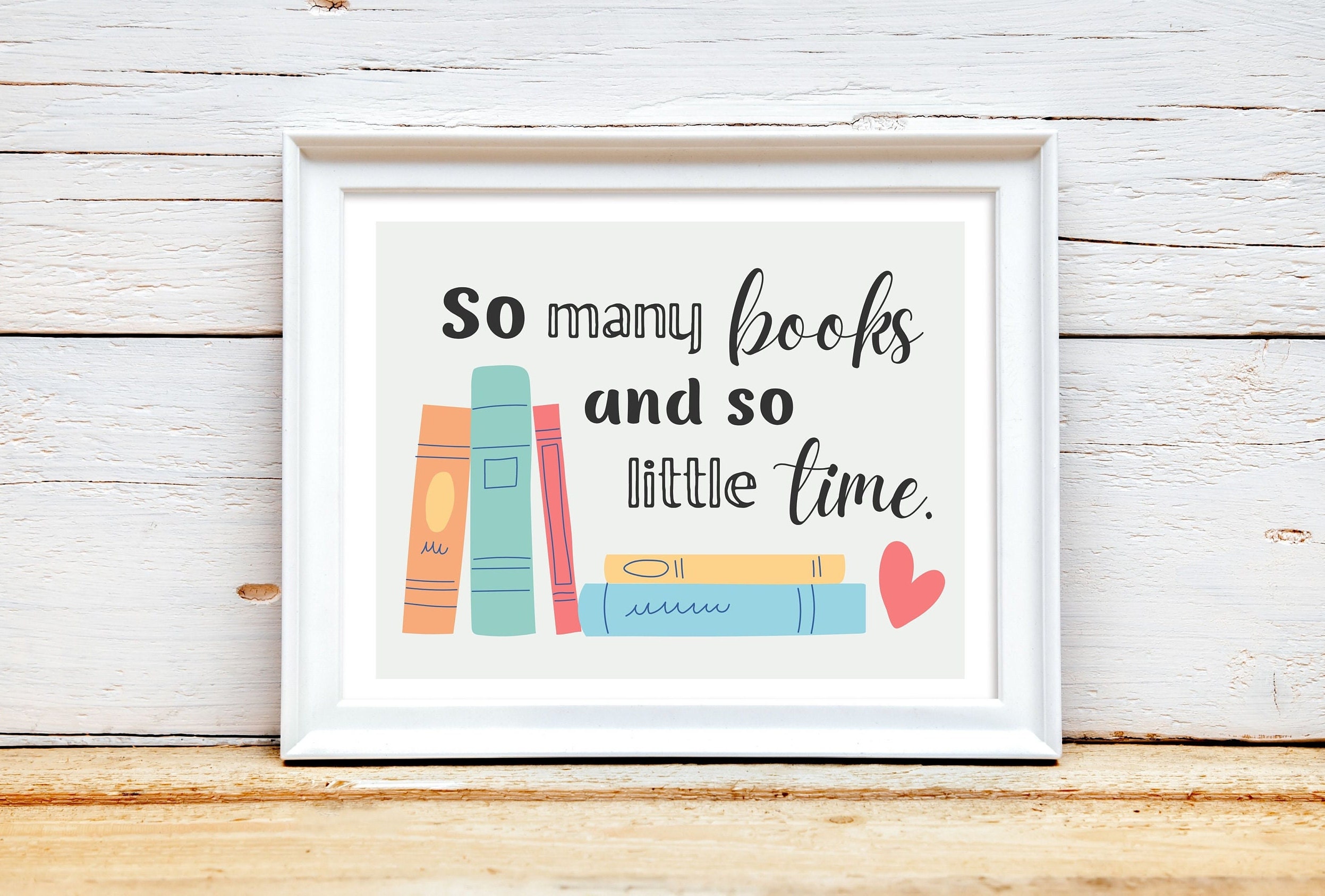 So Many Books so Little Time Quote Reading Poster, Boho Classroom Books ...