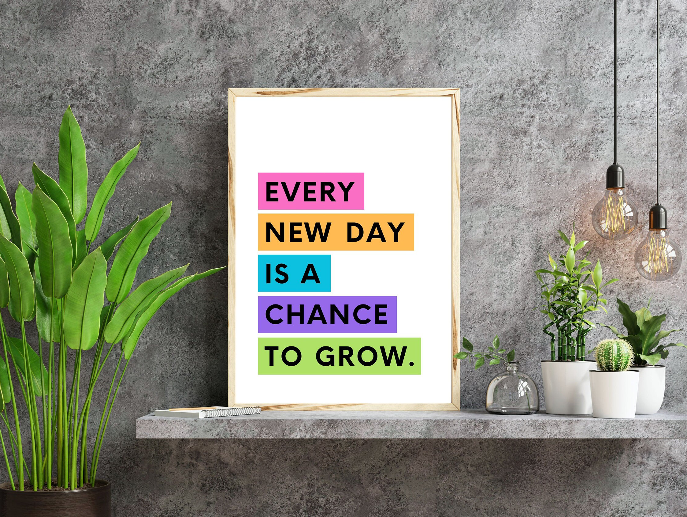 Every New Day is a Chance to Grow Quote, Bright Colorful Classroom ...