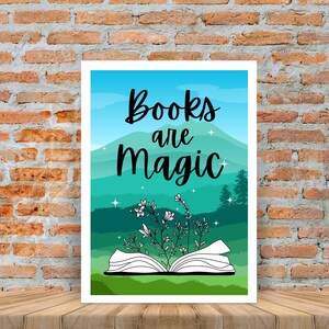 Books Are Magic Quote, Flowers, Mountains, Nature, Growth, Colorful ...