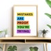 Mistakes Are Proof You're Trying Quote, Bright Colorful Classroom ...