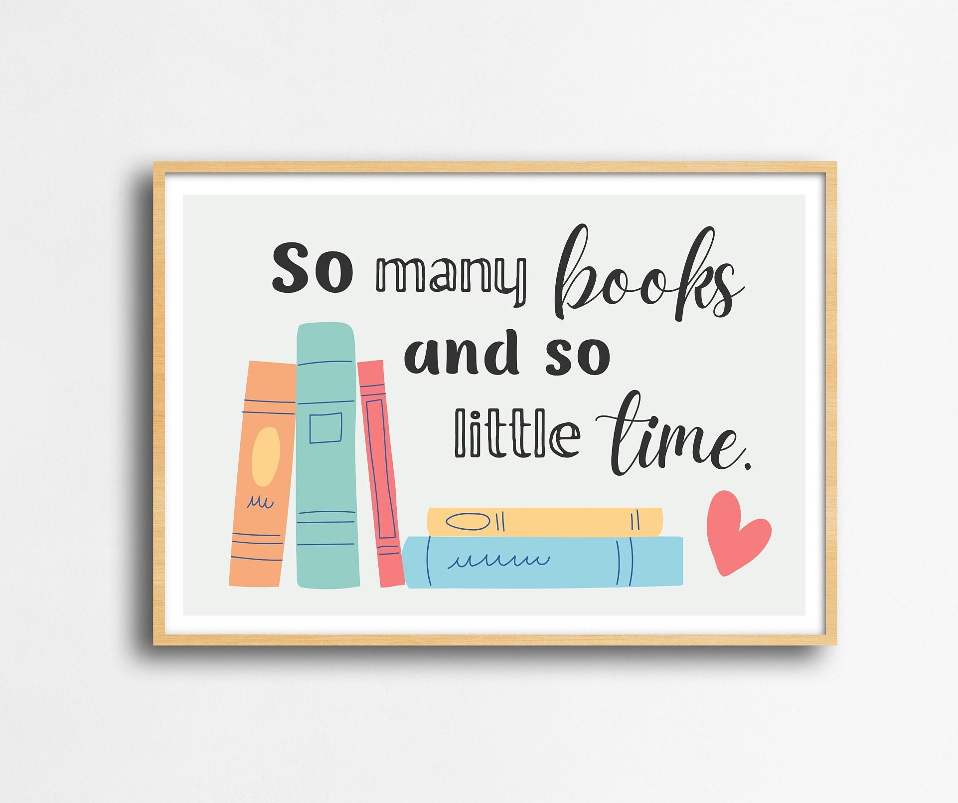 So Many Books so Little Time Quote Reading Poster, Boho Classroom Books ...