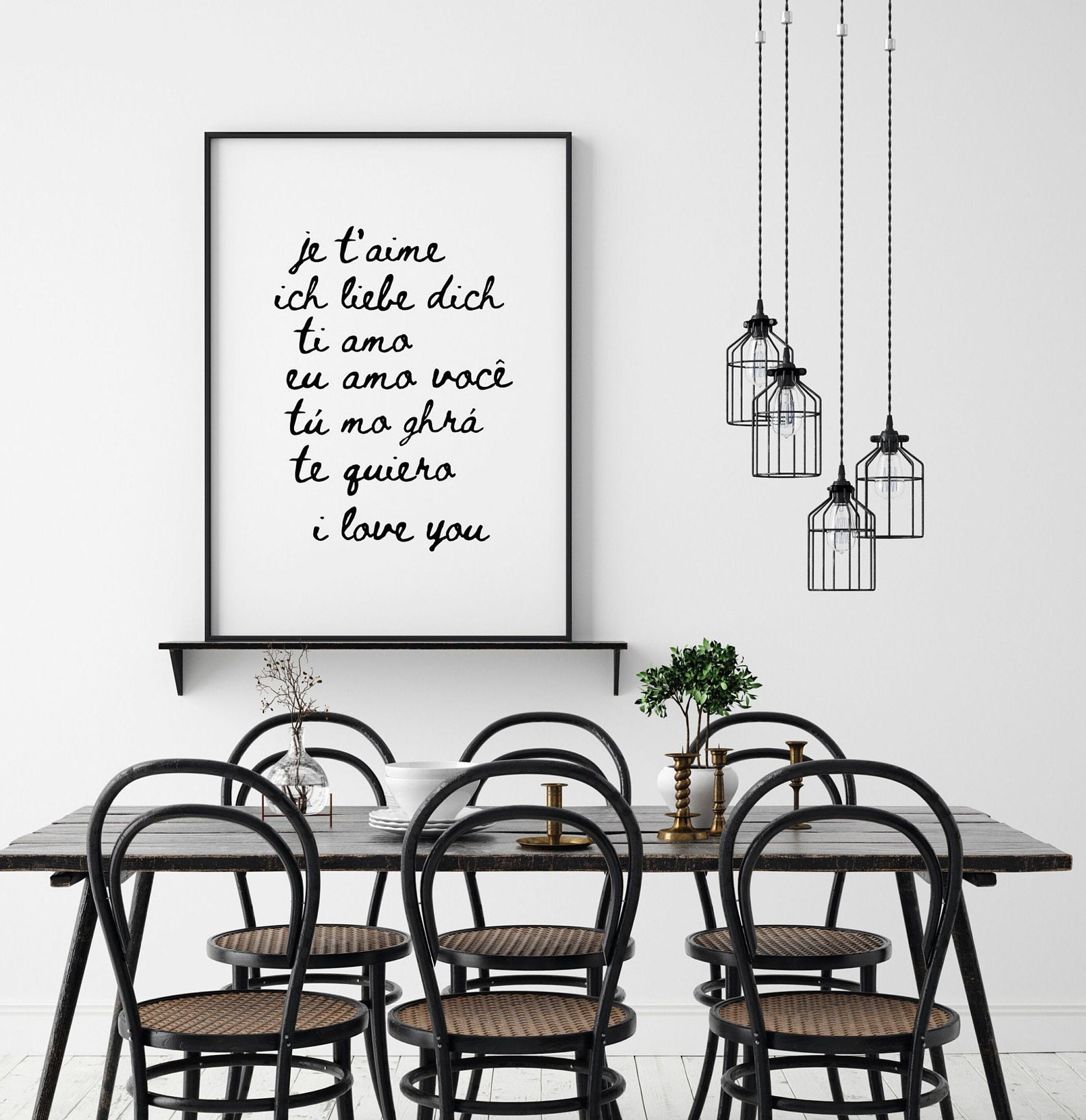 I Love You in Different Languages List Quote, Romantic Ink Cursive ...