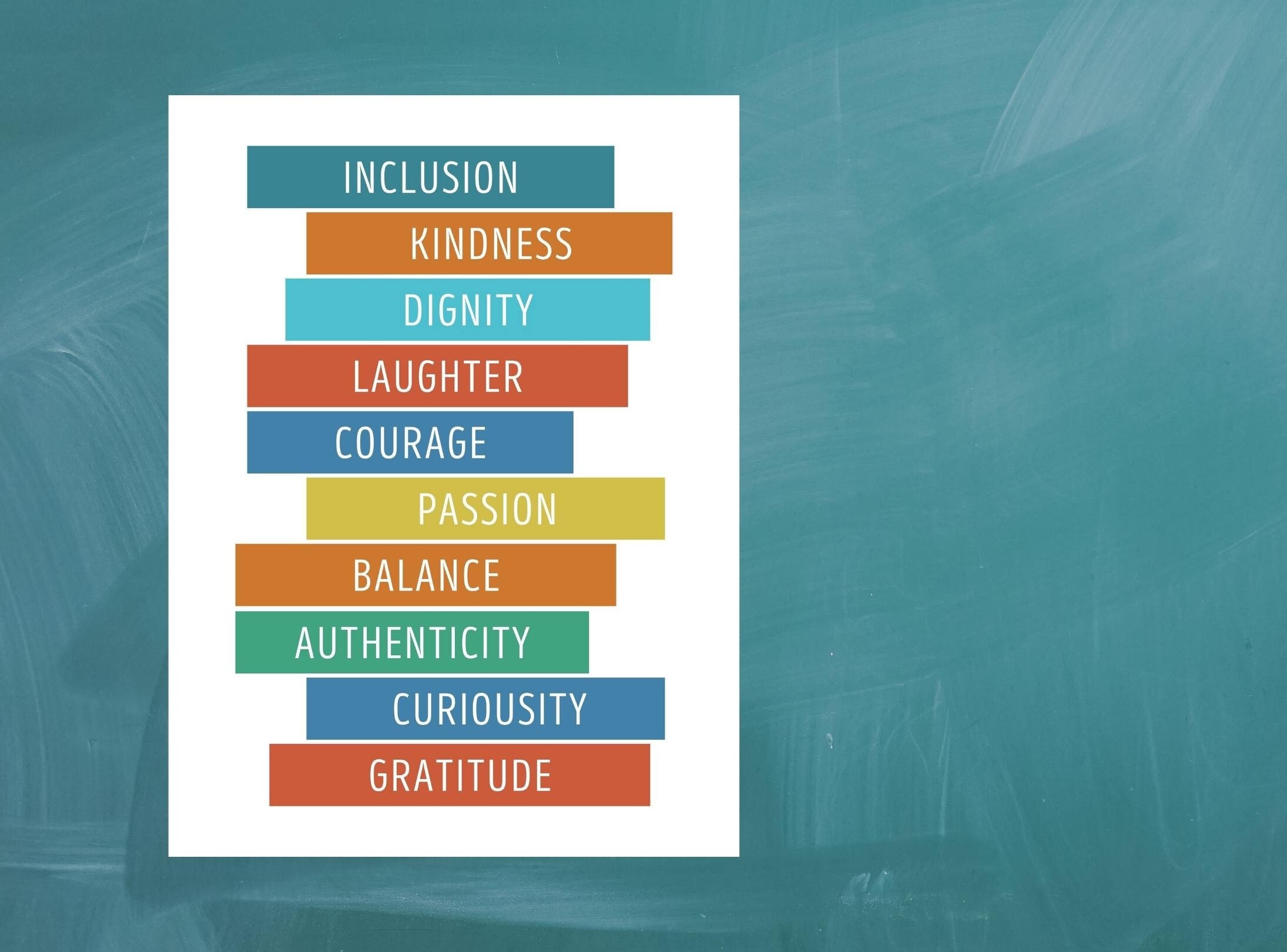 Classroom Values Colorful Book Stack Poster, Kind, Positive Reading ...