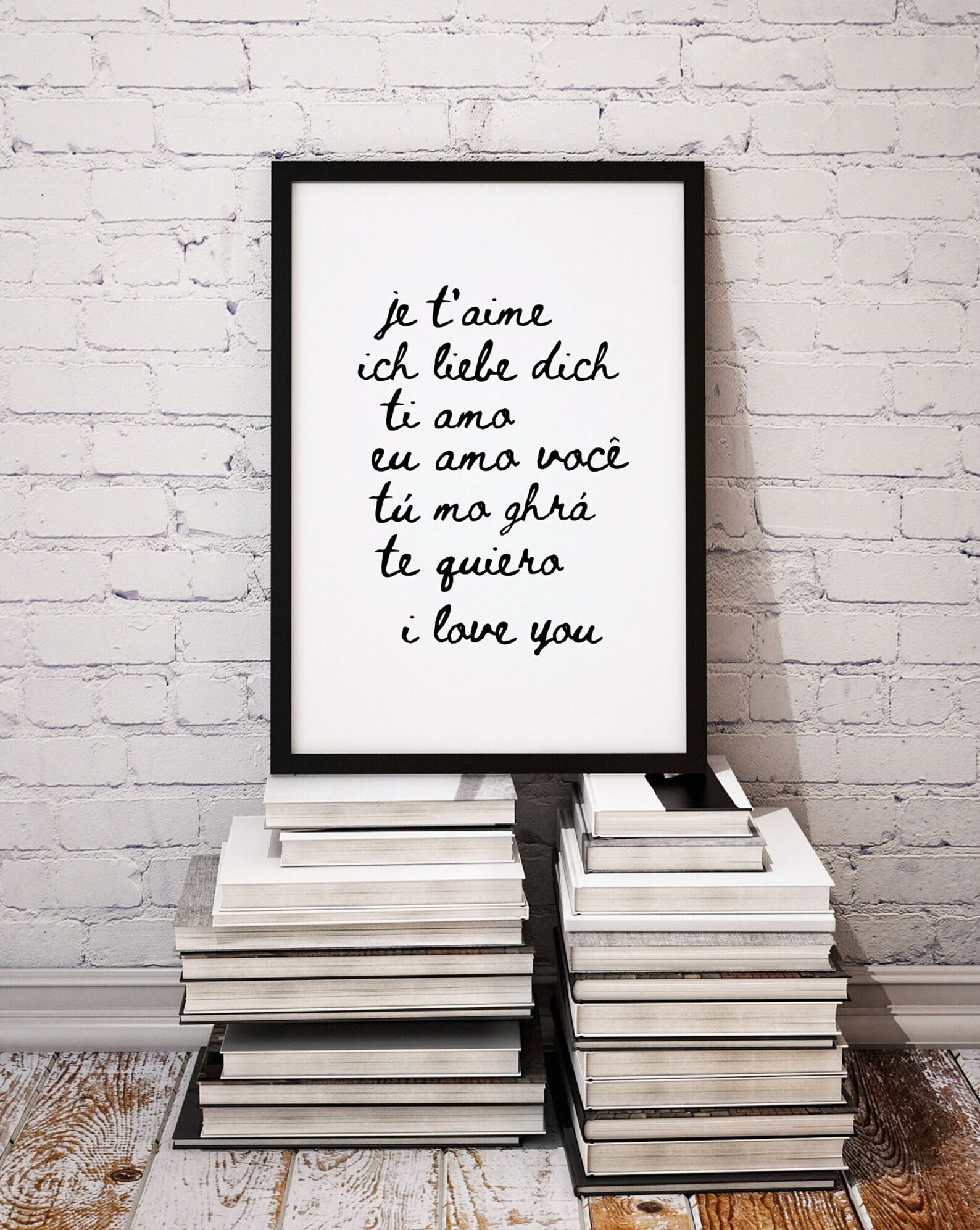 I Love You in Different Languages List Quote, Romantic Ink Cursive ...