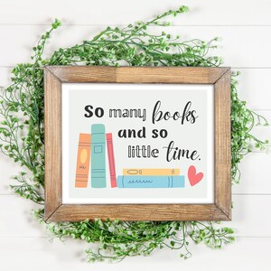 So Many Books so Little Time Quote Reading Poster, Boho Classroom Books ...