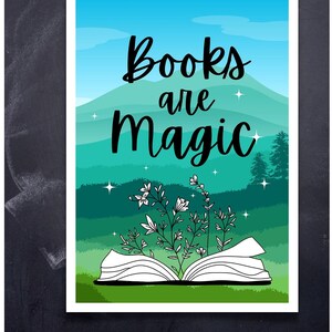 Books Are Magic Quote, Flowers, Mountains, Nature, Growth, Colorful ...