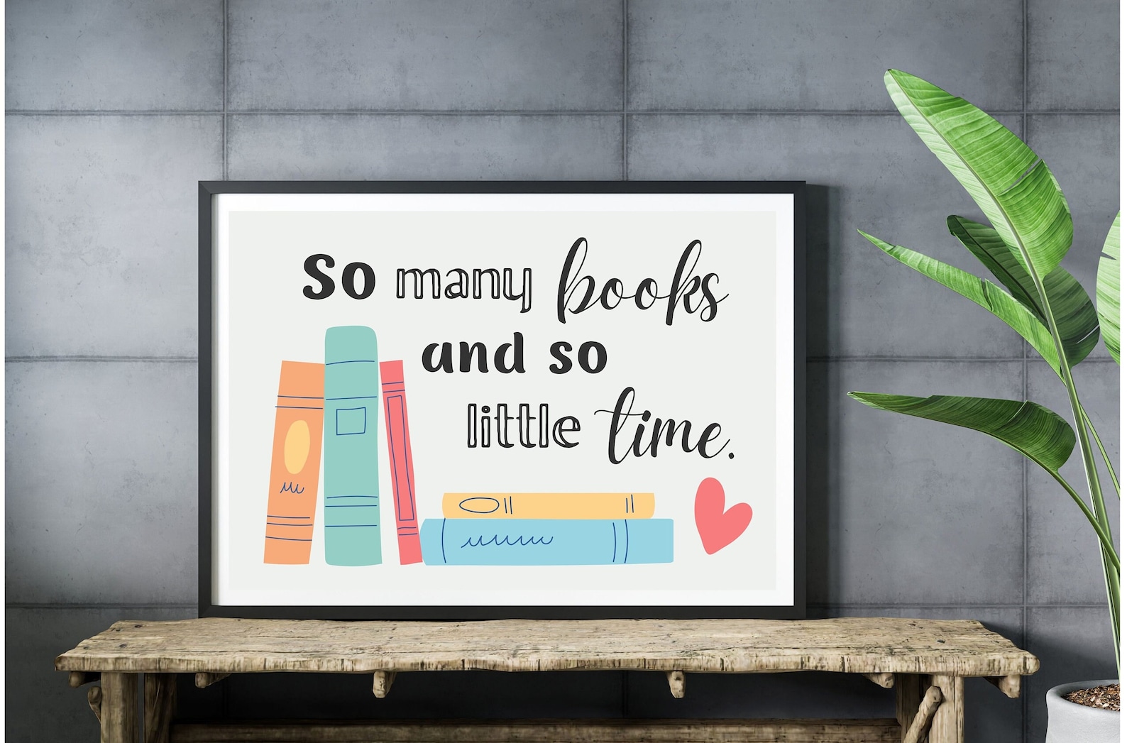 So Many Books so Little Time Quote Reading Poster, Boho Classroom Books ...