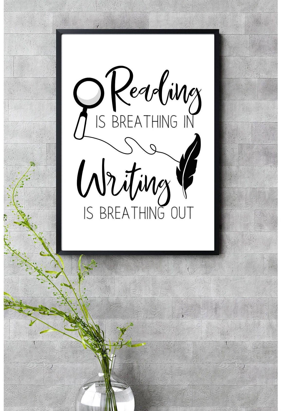 Reading is Breathing in Writing is Breathing Out Quote Poster ...
