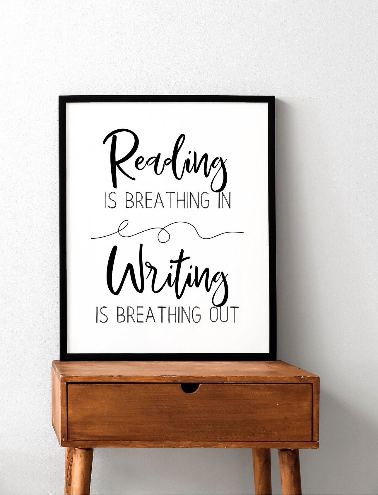 Reading is Breathing in Writing is Breathing Out Quote Poster ...