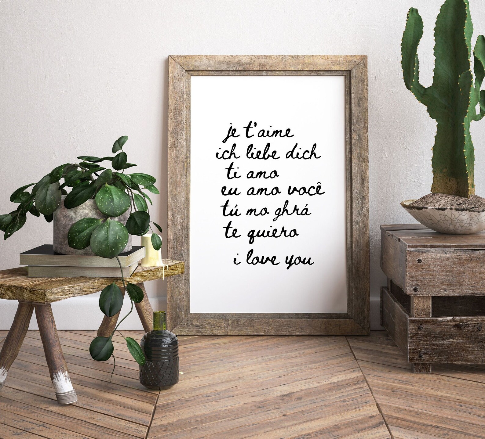 I Love You in Different Languages List Quote, Romantic Ink Cursive ...