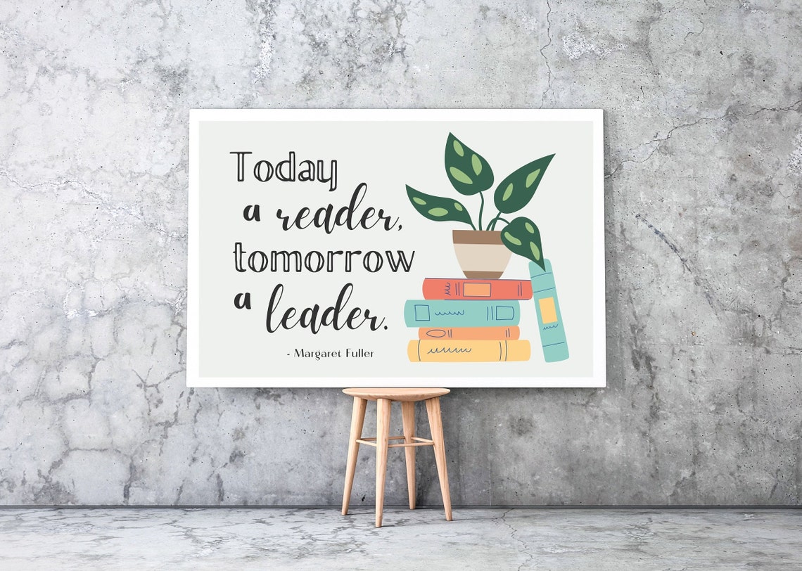 Today a Reader Tomorrow a Leader Quote Poster Boho Classroom - Etsy