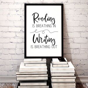 Reading is Breathing in Writing is Breathing Out Quote Poster ...