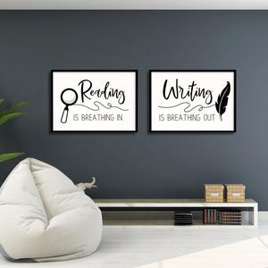Reading is Breathing in - Writing is Breathing Out Quote Set ...