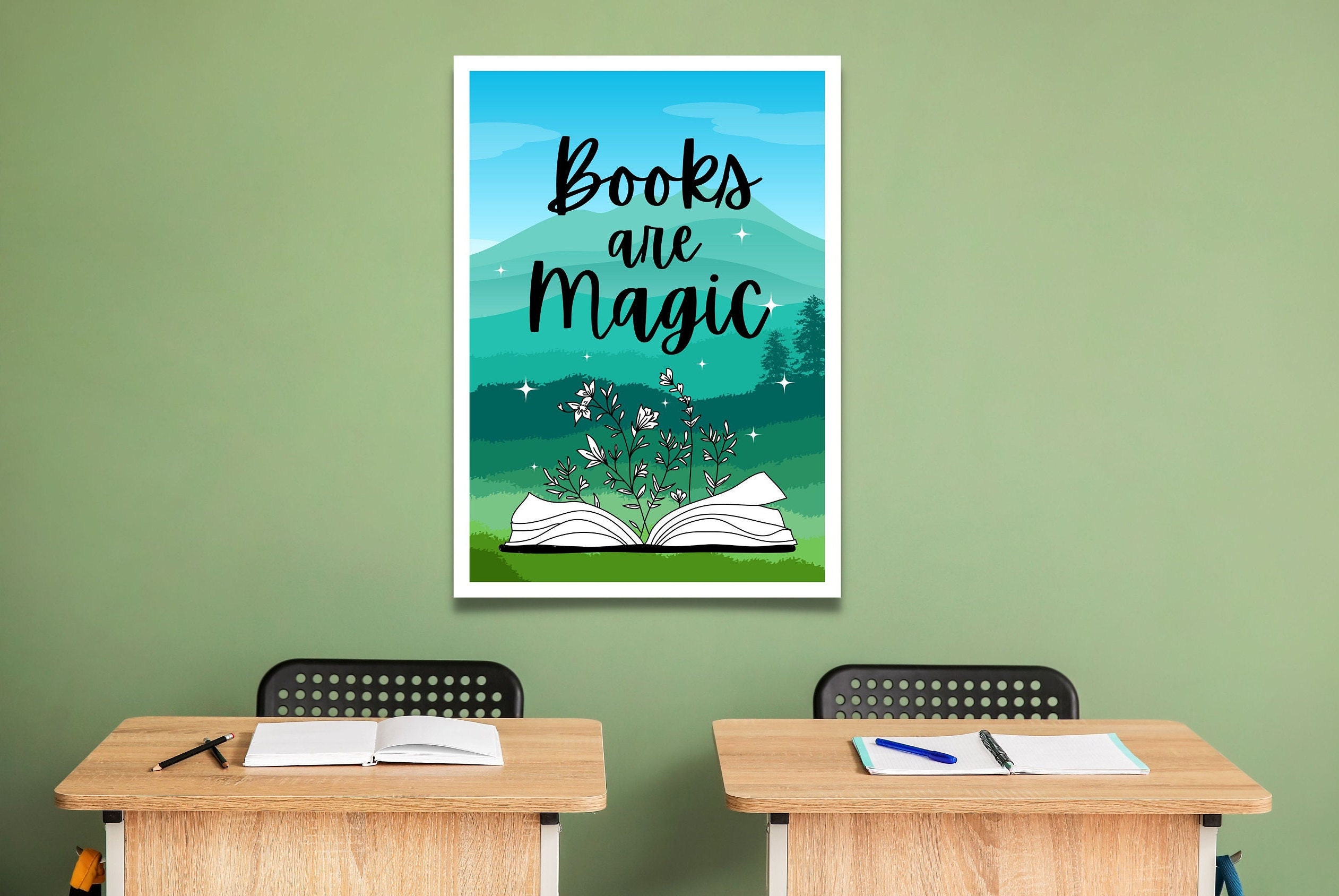Books Are Magic Quote, Flowers, Mountains, Nature, Growth, Colorful ...