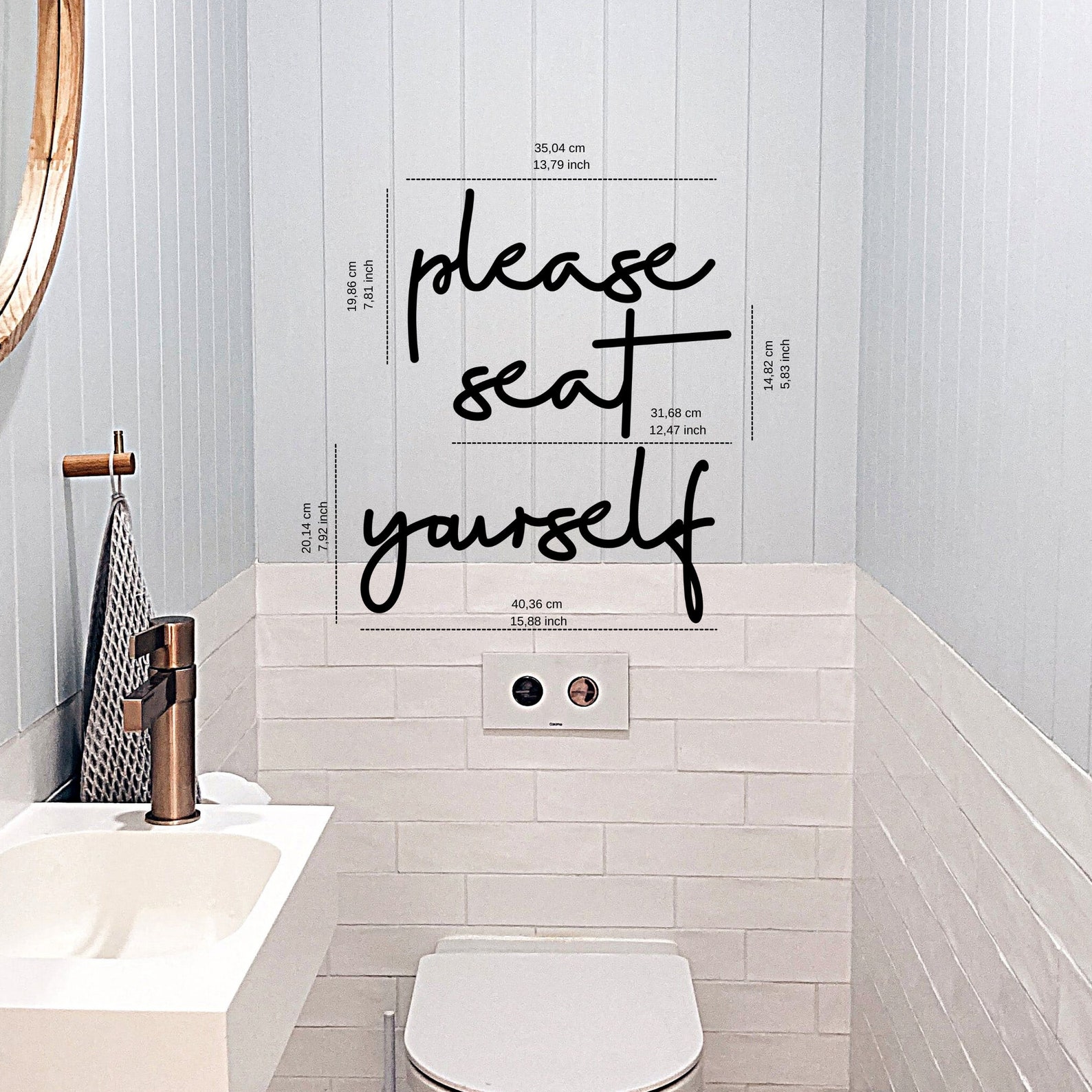 Metal Wall Letters for Bathroom | Please Seat Yourself | Metal Wall Art ...