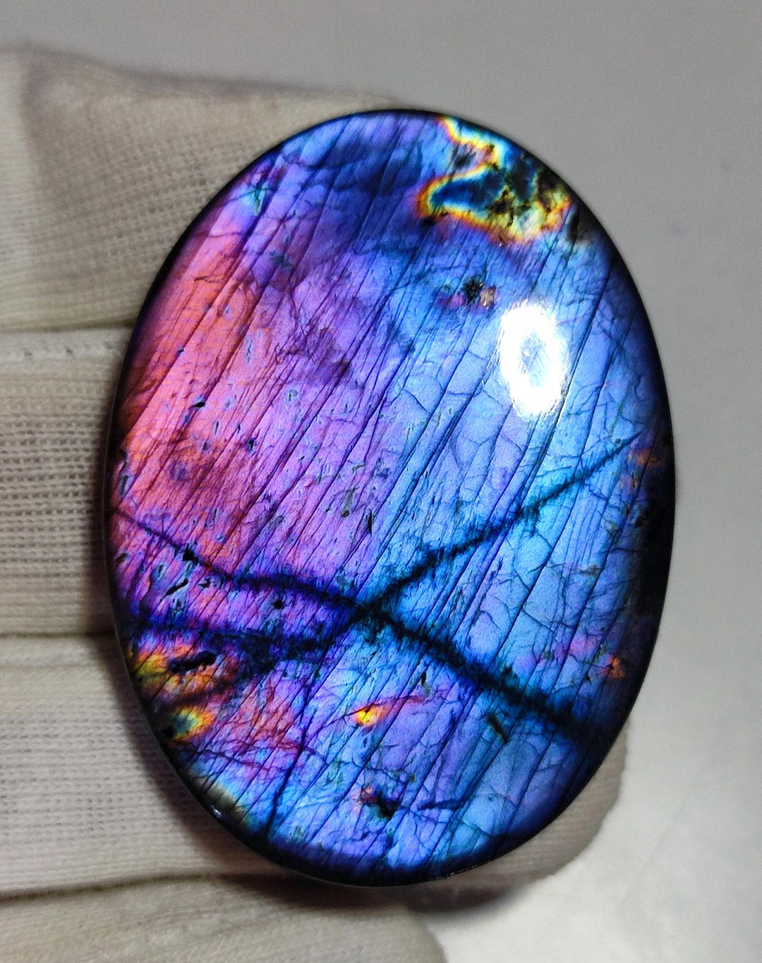 Rare Piece,natural Rainbow Purple Labradorite Cabochon, Smooth Polished ...