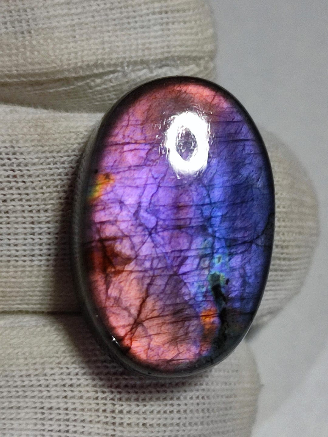 Natural Purple Spectrolite Labradorite Cabochon||size=24×16×8|| Weight ...