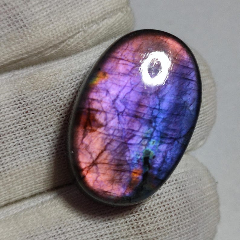 Natural Purple Spectrolite Labradorite Cabochon||size=24×16×8|| Weight ...